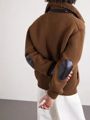 TOM FORD Ribbed Cashmere Cardigan With Bouclé Collar