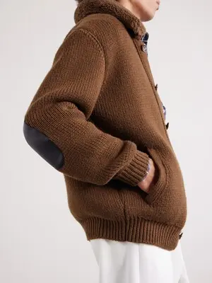 TOM FORD Ribbed Cashmere Cardigan With Bouclé Collar