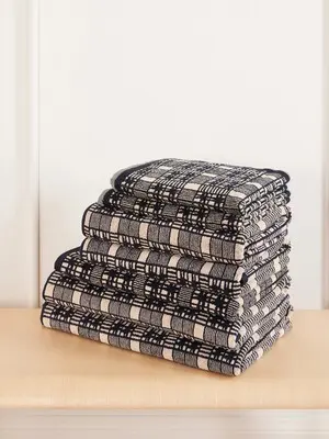 AUTUMN SONATA Alma Complete Set Of Seven Organic Cotton-terry Towels - Blue