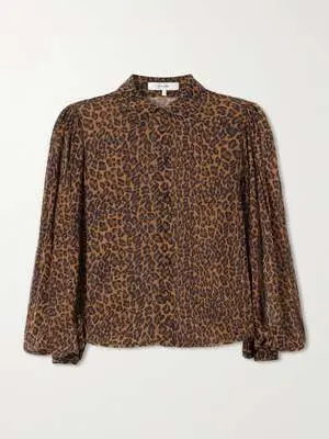 FRAME The Silk Prairie Leopard-print Silk-crepe De Chine Blouse - Leopard Print