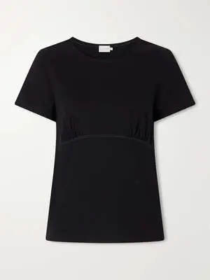 DEIJI STUDIOS Gathered Organic-cotton T-shirt - Black