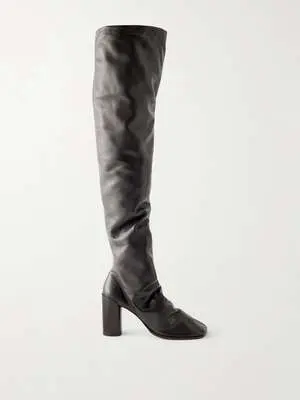 LEMAIRE Leather Knee Boots - Dark Brown