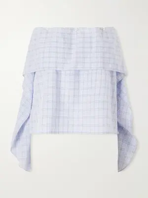 DEIJI STUDIOS Flow Checked Organic Cotton Blouse - Blue