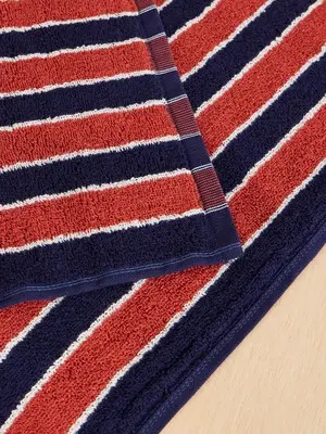 AUTUMN SONATA Helena Striped Organic Cotton-terry Beach Towel