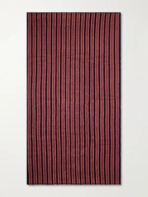 AUTUMN SONATA Helena Striped Organic Cotton-terry Beach Towel