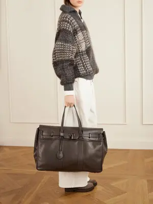 Brunello Cucinelli Leather Weekender Bag - Brown