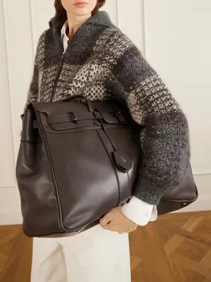 Brunello Cucinelli Leather Weekender Bag - Brown