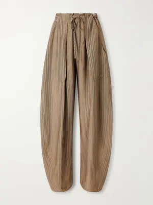KALLMEYER Clemence Striped Twill Wide-leg Pants - Neutrals