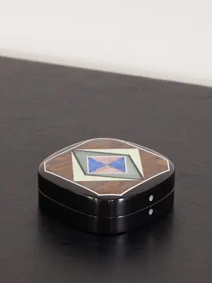 JIA JIA HOME Jia Jia Polished Stone And Crystal Intarsia Jewelry Box