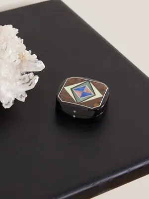 JIA JIA HOME Jia Jia Polished Stone And Crystal Intarsia Jewelry Box