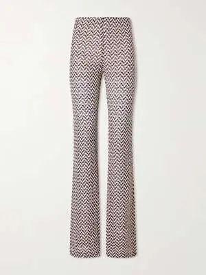 Missoni Embellished Crochet-knit Flared Pants - Blue