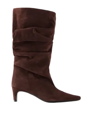 Staud Wally Suede Knee Boots - Brown
