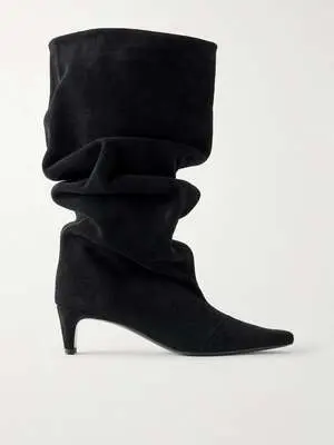 Staud Wally Suede Knee Boots - Black