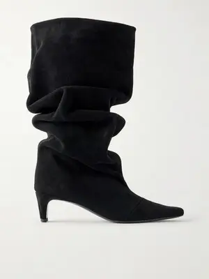 Staud Wally Suede Knee-high Boots - Black