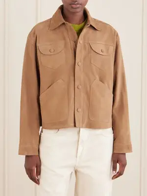 FRAME Utility Suede Jacket - Neutrals