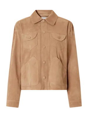 FRAME Utility Suede Jacket - Neutrals