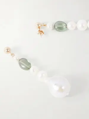 LOREN STEWART 14-karat Gold Pearl And Tourmaline Earrings - Neutrals