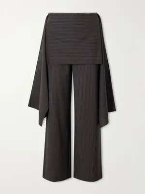 DEIJI STUDIOS Striped Wool Flared Pants - Blue