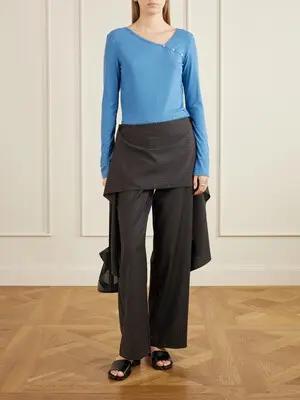 DEIJI STUDIOS Striped Wool Flared Pants