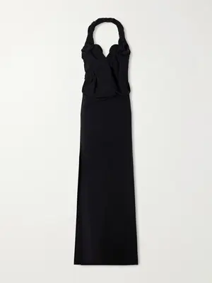 Magda Butrym Floral-appliqué Wool-blend Maxi Dress