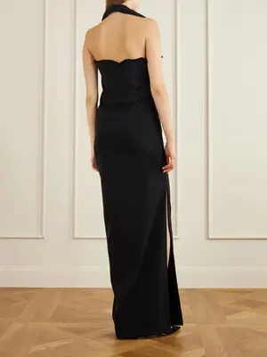 Magda Butrym Floral-appliqué Wool-blend Maxi Dress