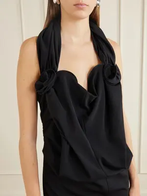Magda Butrym Floral-appliqué Wool-blend Maxi Dress