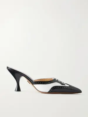 Thom Browne Two-tone Patent Leather Pumps With Lace-up Detail - Black