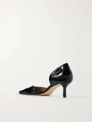 Victoria Beckham Angle 55 Croc-effect Leather Pumps