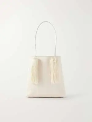 Le Sundial Le Salon Tasseled Dupioni Clutch - Cream