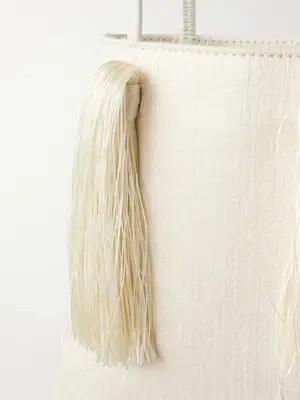 Le Sundial Le Salon Tasseled Dupioni Clutch - Neutrals