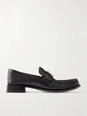 ROGER VIVIER Viv Moc 25 Embellished Leather Loafers