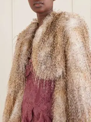 Anna Sui Shearling Cropped Coat