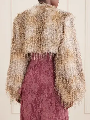 Anna Sui Cropped Shearling Coat
