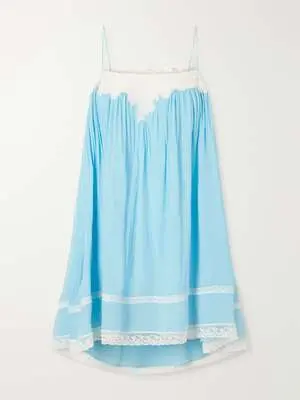 DÔEN Clemente Lace-trimmed Silk Mini Dress