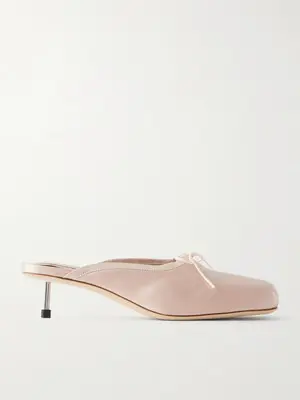 Simone Rocha Pointe Bow-detailed Satin Pumps - Pink