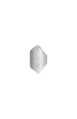 AWE INSPIRED White Sapphire Shield Ear Cuff Sterling Silver
