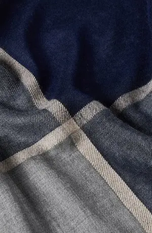 Brunello Cucinelli Cashmere And Silk Color Block Scarf - Marine