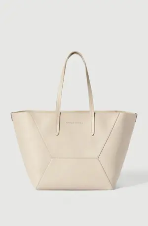 Brunello Cucinelli Bc Duo Bag In Calfskin With Monili - Ivory