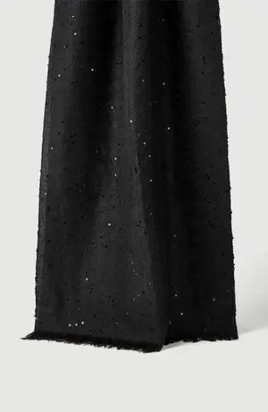 Brunello Cucinelli Cashmere And Silk Diamond Yarn Scarf - Black