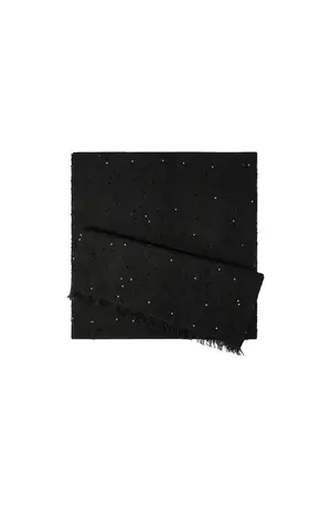 Brunello Cucinelli Cashmere And Silk Diamond Yarn Scarf - Black
