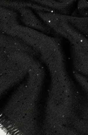 Brunello Cucinelli Cashmere And Silk Diamond Yarn Scarf - Black