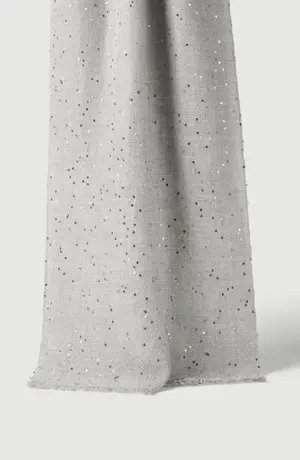 Brunello Cucinelli Cashmere And Silk Diamond Yarn Scarf - Light Grey