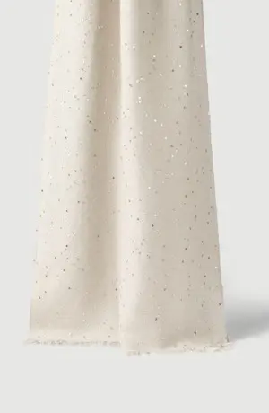 Brunello Cucinelli Cashmere And Silk Diamond Yarn Scarf - Oyster
