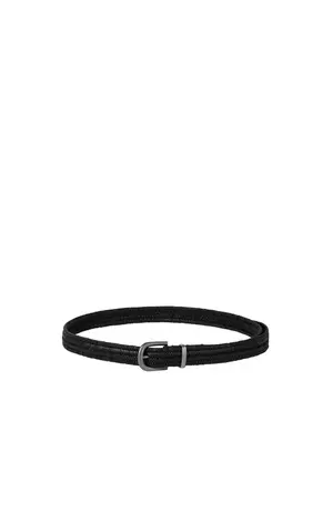 Brunello Cucinelli Stretch Braided Leather Belt - Black