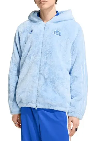 Adidas Care Bears Full Zip Faux Fur Hoodie - Clear Sky