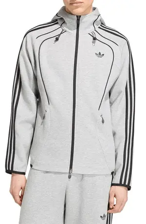 Adidas Spacer Full Zip Hoodie - Medium Grey Heather