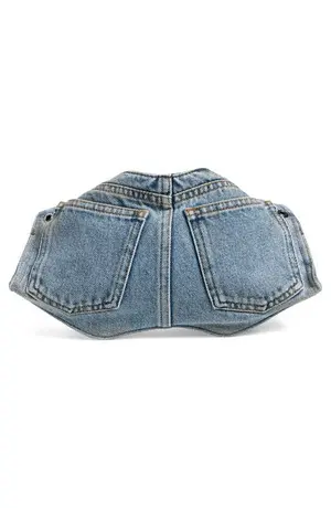 Alexander McQueen Manta Denim Clutch - Navy