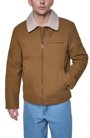 LEVI'S Western Utility Jacket With Faux Shearling Collar - Brown