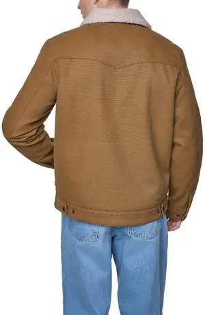 LEVI'S Western Utility Jacket With Faux Shearling Collar - Brown