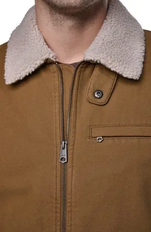 LEVI'S Western Utility Jacket With Faux Shearling Collar - Brown